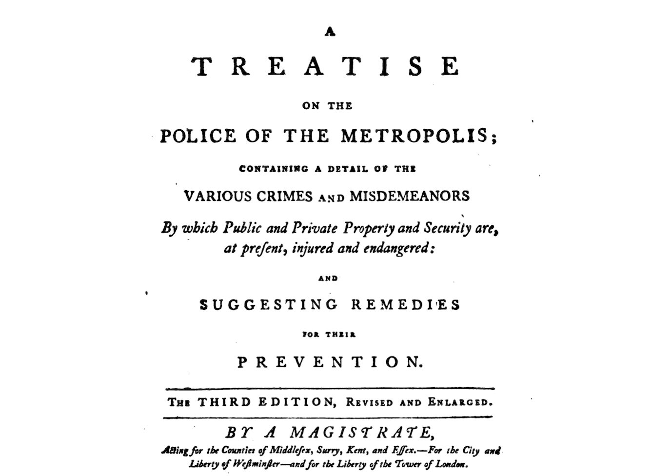 Policing the poor: a brief introduction to Patrick Colquhoun ...