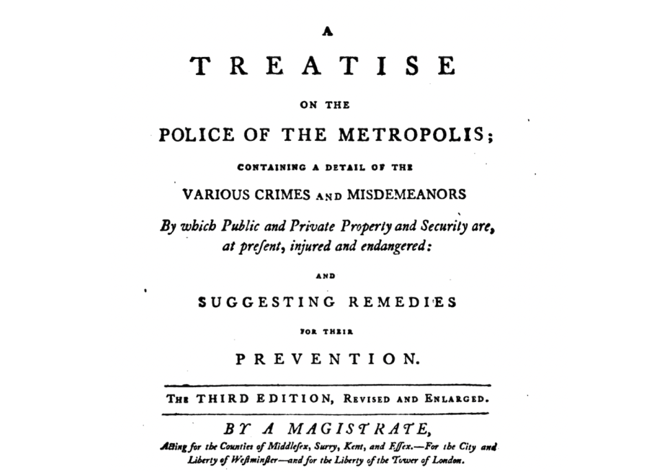 Policing the poor: a brief introduction to Patrick Colquhoun ...