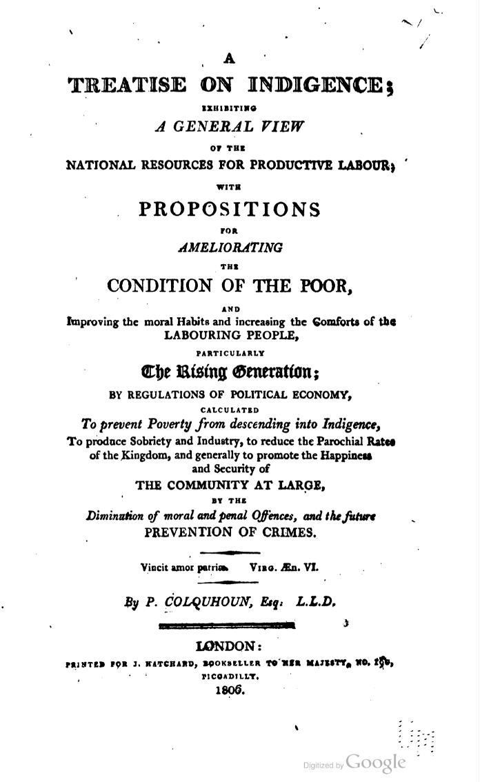Policing the poor: a brief introduction to Patrick Colquhoun ...